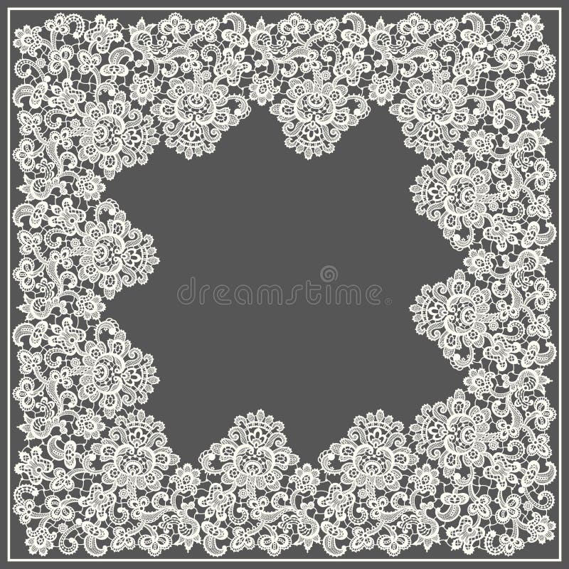 White Square Lace Frame. Vector Background. Stock Vector - Illustration ...