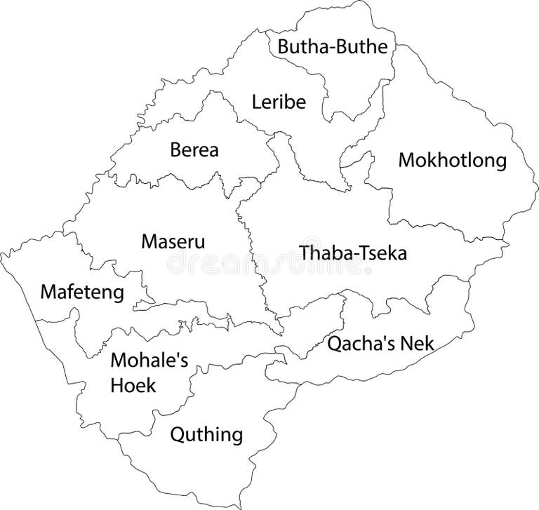 White map of Lesotho stock vector. Illustration of lesothan - 213804735