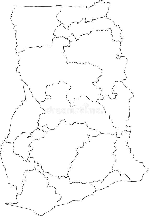 White map of Ghana stock vector. Illustration of country - 213231195
