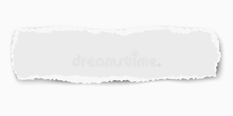 White Vector Oblong Paper Tear with Soft Shadow Isolated Stock Image ...