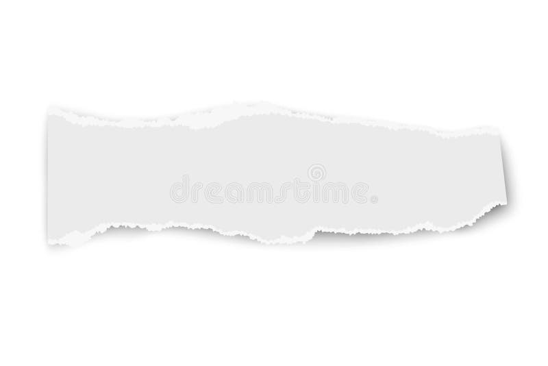 White Vector Oblong Paper Tear with Soft Shadow Isolated Stock Vector ...