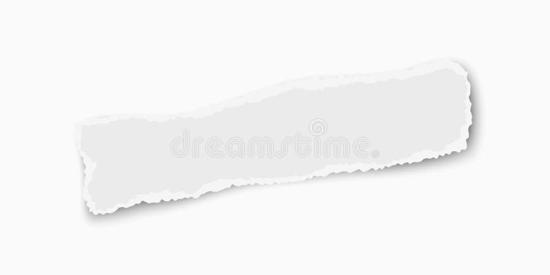 White Vector Oblong Paper Tear with Soft Shadow Isolated on White Stock ...