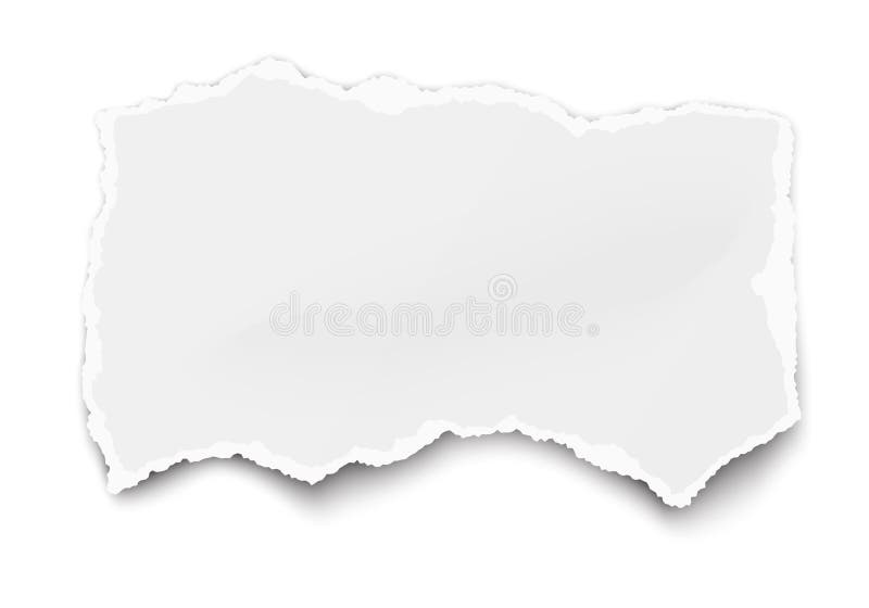 White Vector Paper Tear for Memo Note with Soft Shadow Isolated on ...