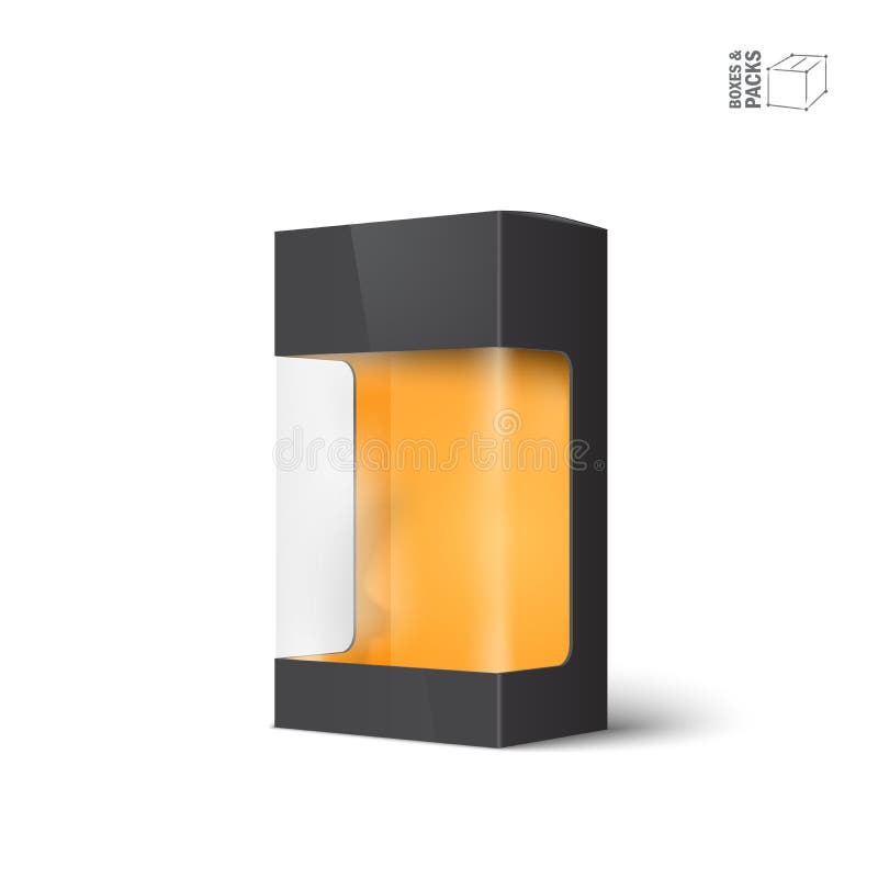 White Vector Product Package Box with Window Stock Vector ...