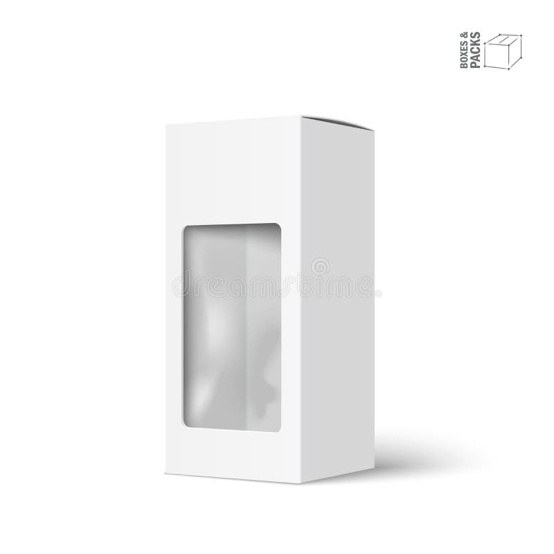 White Vector Product Package Box with Window Stock Vector ...
