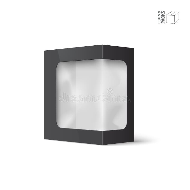 White Vector Product Package Box with Window Stock Vector ...