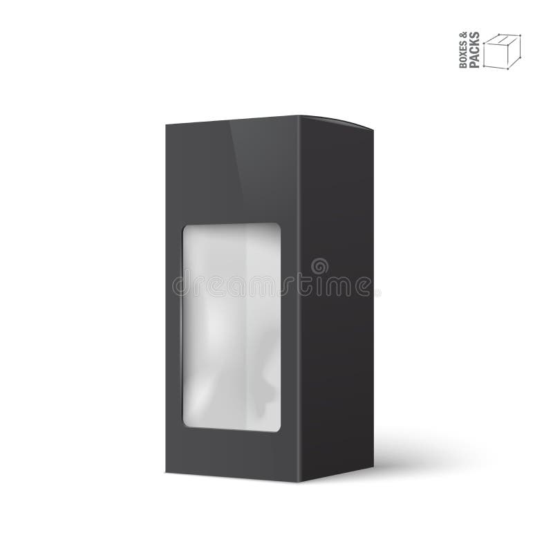 White Vector Product Package Box with Window Stock Vector ...