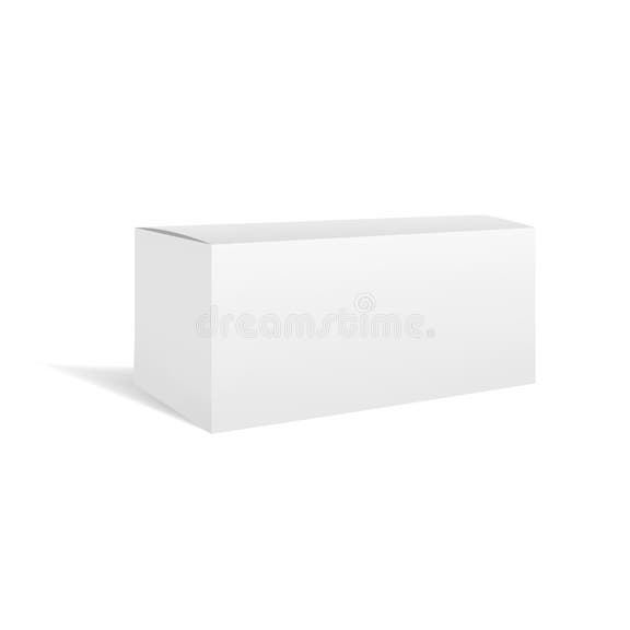 White Vector Rectangular Horizontal Box Mockup Stock Vector ...