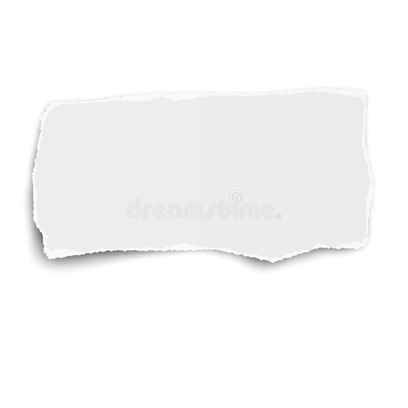 White Vector Rectangular Torn Paper Tear with Soft Shadow Isolated on ...