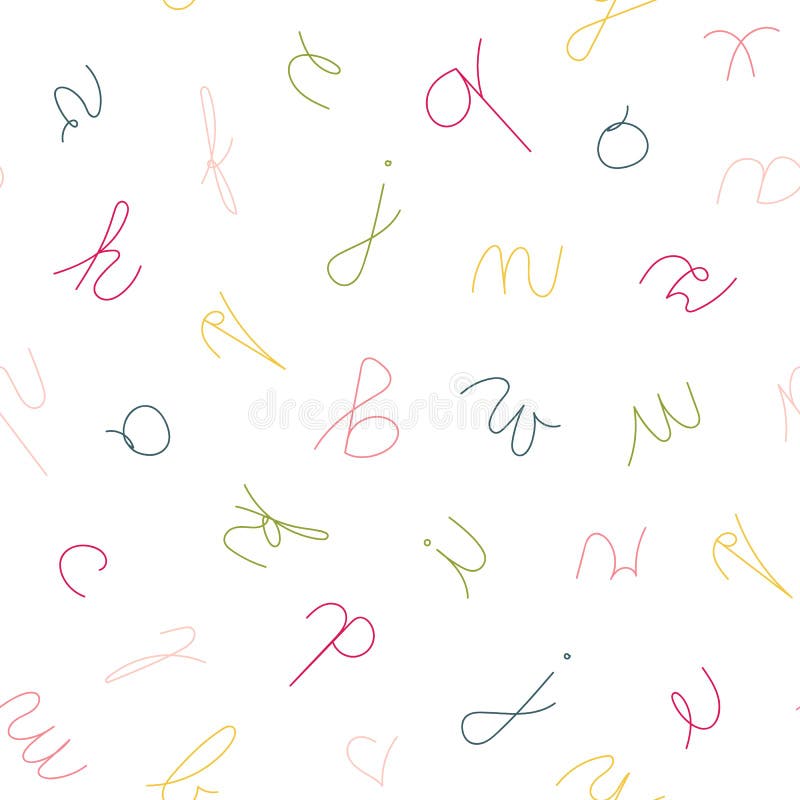 White Vector Repeat Pattern with Colorful Letters Stock Vector ...