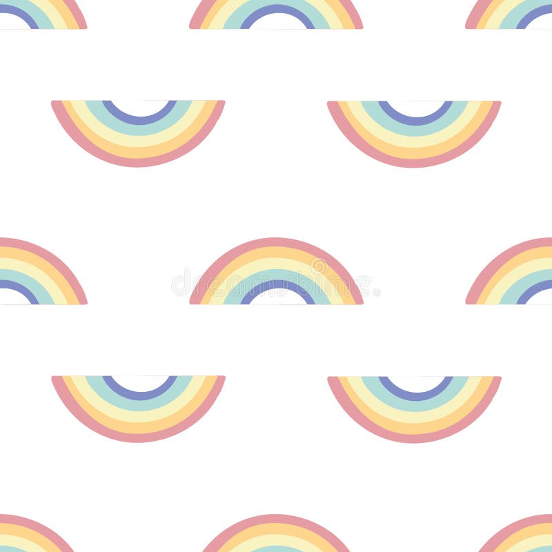 White Pattern with Coloured Rainbows. Stock Vector - Illustration of ...