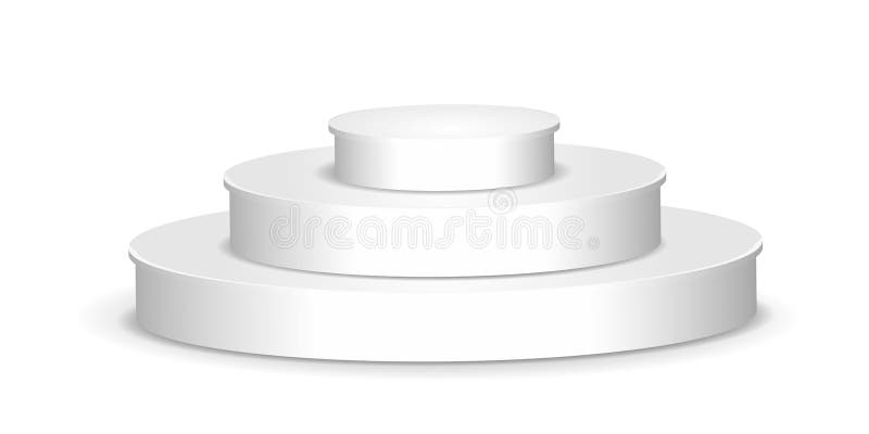 White Vector Round Winners Podium Stock Vector - Illustration of third ...