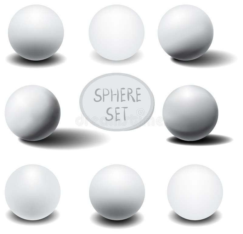 White Spheres With Shadows Set Stock Vector - Illustration of abstract ...