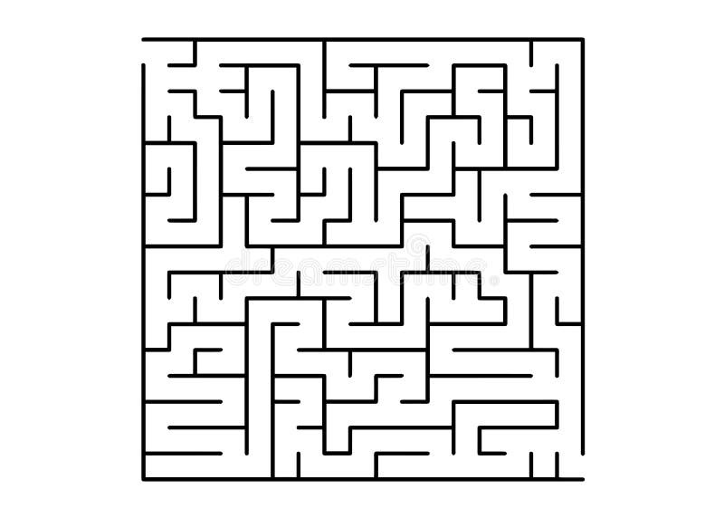 White Vector Texture with a Black Maze, Game. Stock Vector ...