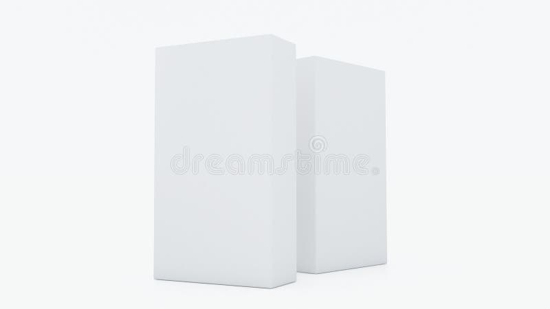 White Vertical Boxes, Cuboids, Isolated on White Background. Packshot ...