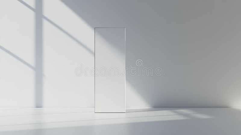 Minimalist Interior with a White Vertical Panel Illuminated by Natural ...