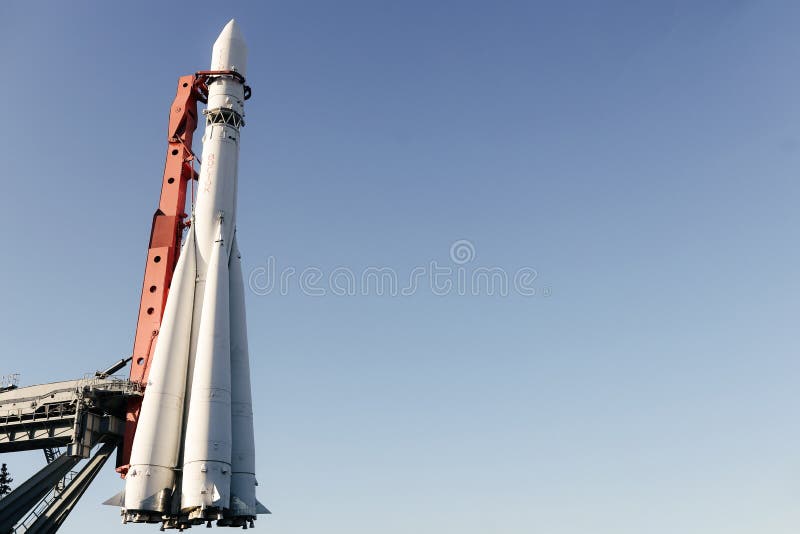 White Vertical Rocket Ready for Launch Background Editorial Image ...