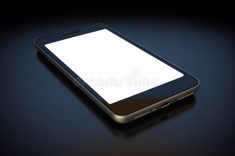 White Vertical Smartphone Screen.White Phone Mockup Stock Illustration ...