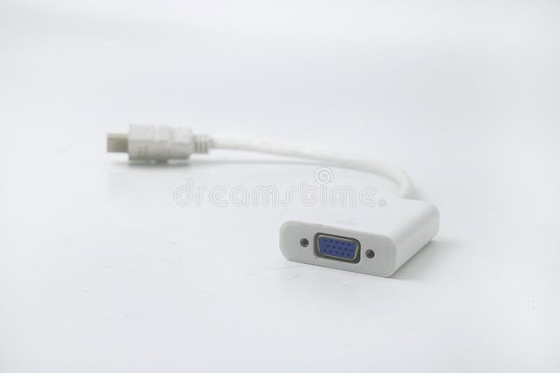 A White VGA To HDMI Converter is on a White Background Stock Image ...