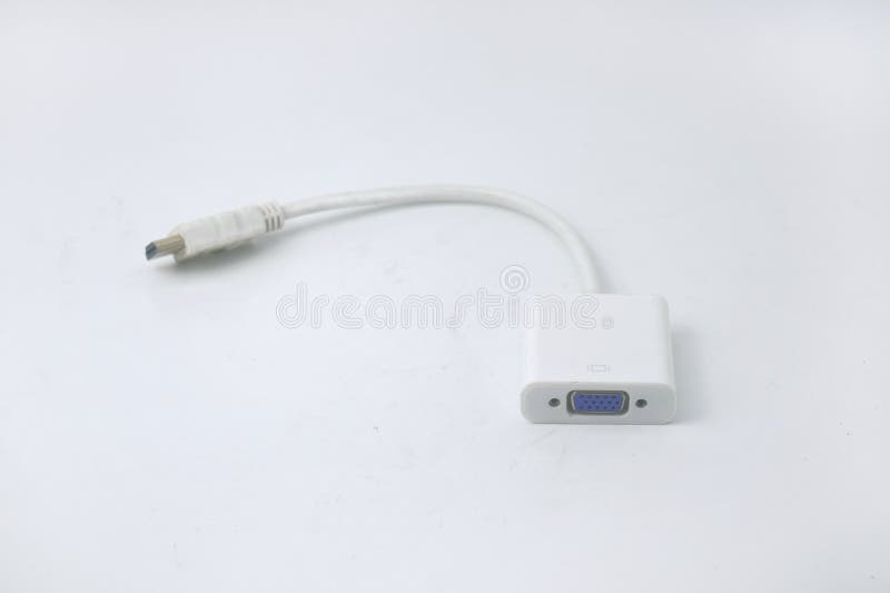 A White VGA To HDMI Converter is on a White Background Stock Photo ...
