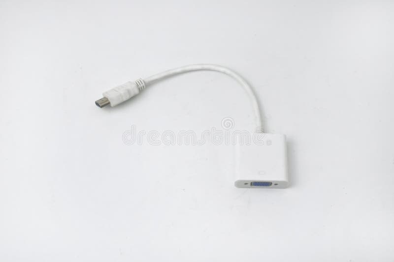 A White VGA To HDMI Converter is on a White Background Stock Image ...