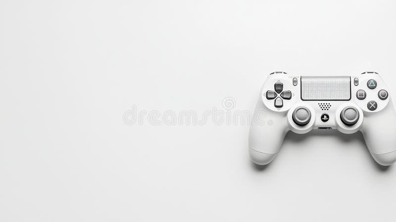 White Video Game Controller on White Background Stock Illustration ...