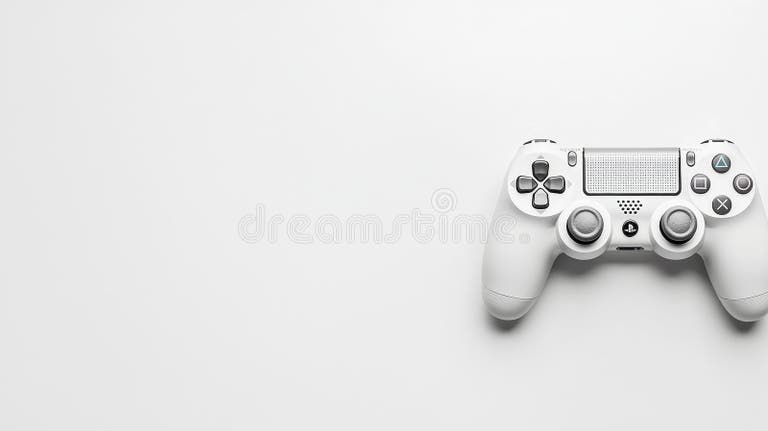 White Video Game Controller on White Background Stock Illustration ...