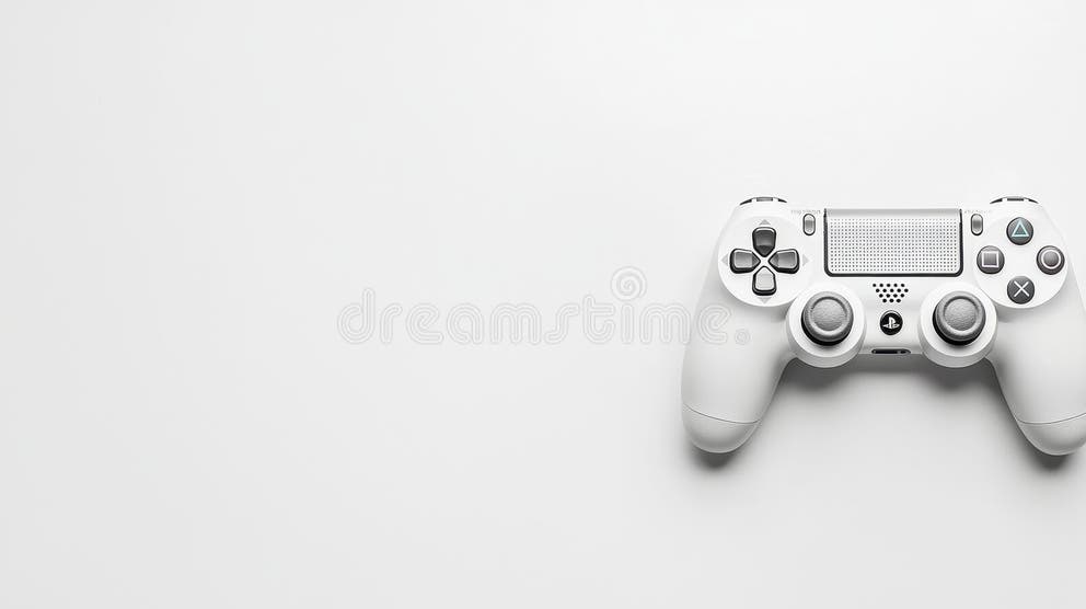 White Video Game Controller on White Background Stock Illustration ...