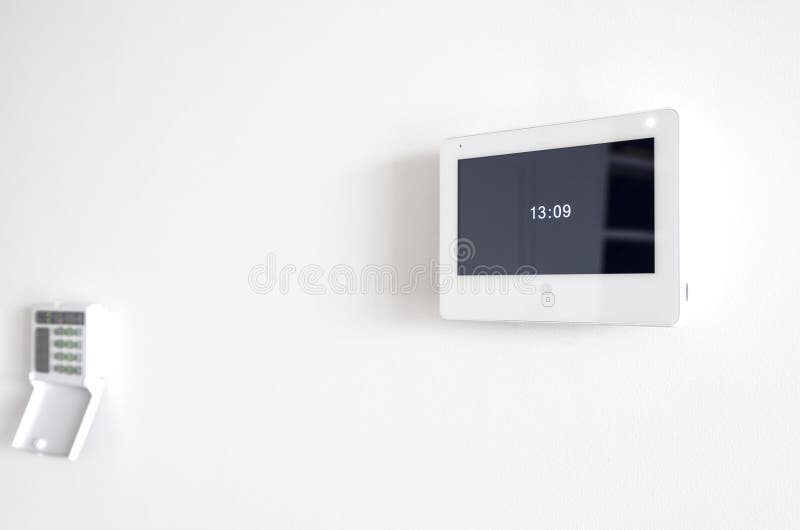 A White Video Intercom Screen on a White Apartment Wall Stock Image ...