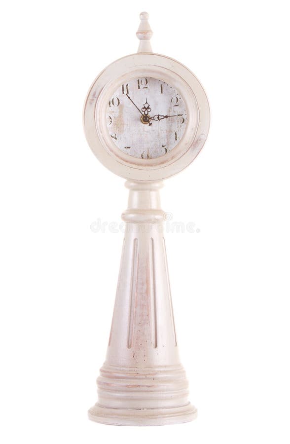 White vintage clock stock image. Image of hand, moment - 25952531