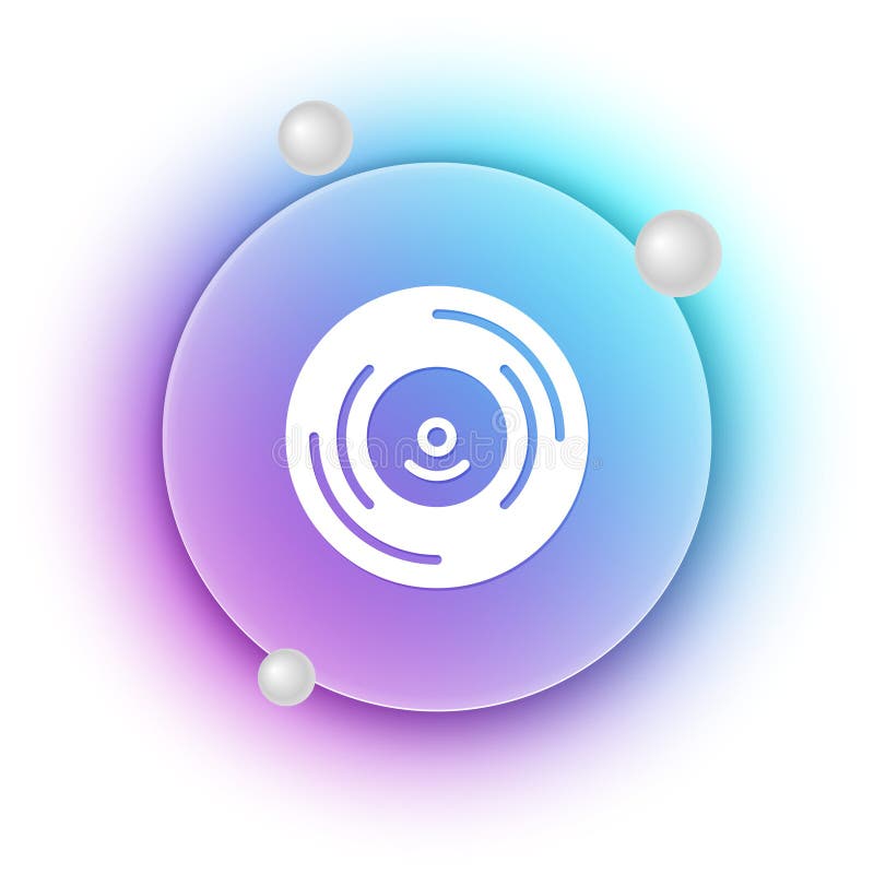 White Vinyl Disk Icon Isolated on White Background. Blue and Purple Gradient Circle Background ...
