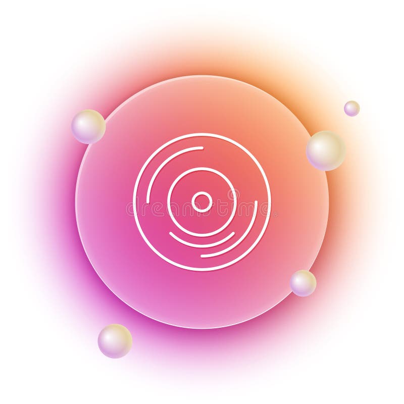 White Vinyl Disk Icon Isolated on White Background. Orange and Pink ...