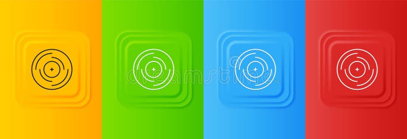 White Vinyl Disk Icon Isolated on Colorful Background. Set Icons in ...