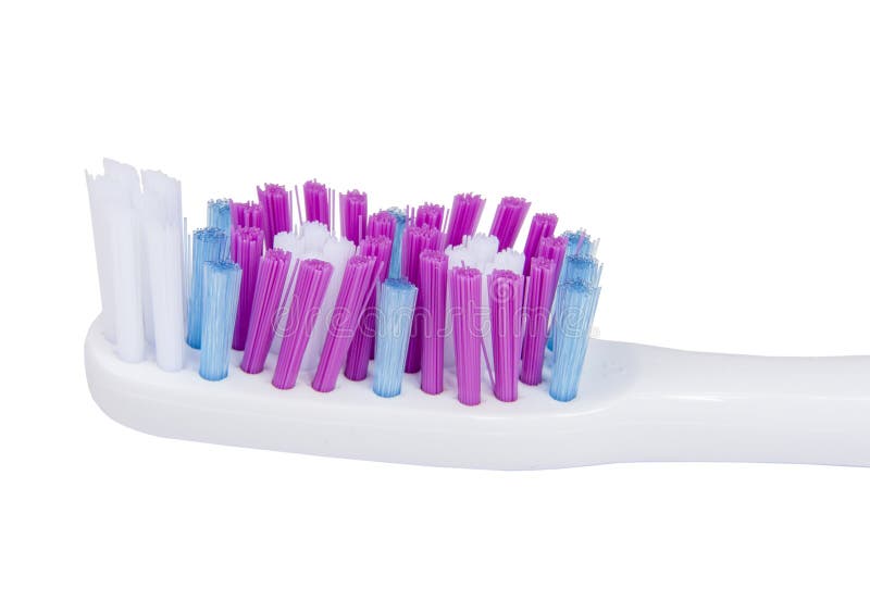 White and Violet Toothbrush for Healthcare Teeth on the White Isolated ...