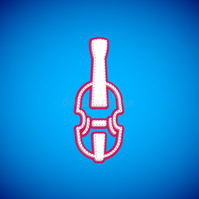White Violin Icon Isolated on Blue Background. Musical Instrument Stock ...