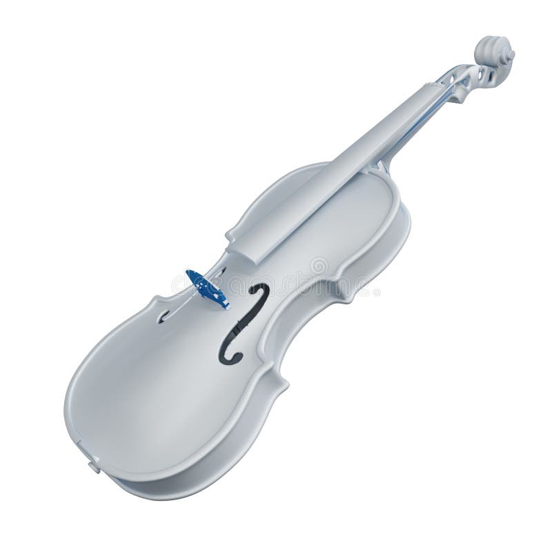 White Violin Music Tools Icon. Isolated on White Background. 3D Render ...