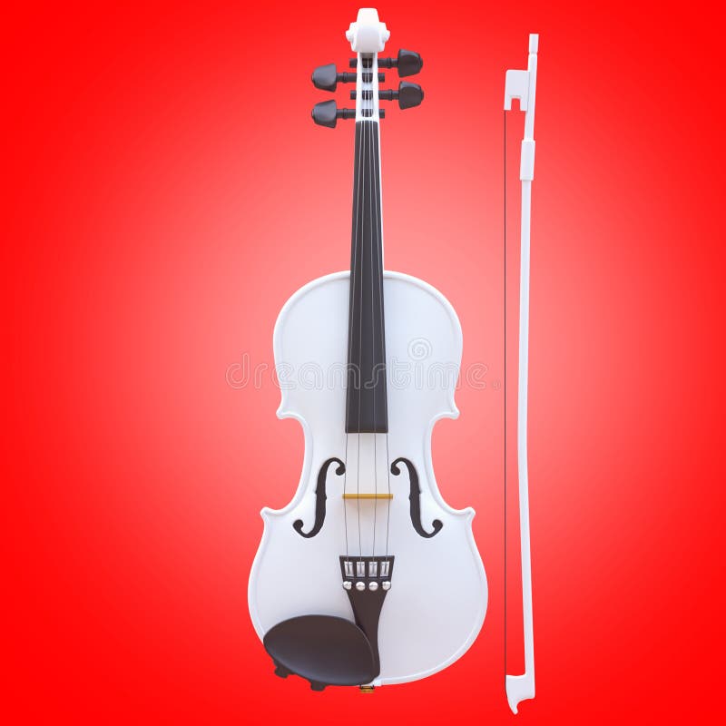 White Violin Red Background Musical Instrument Stock Illustration ...