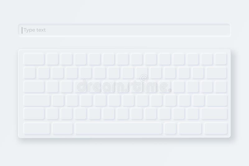 White Virtual Keyboard Mockup Light Keyboard In Neumorphic Style Compact Virtual Keypad For