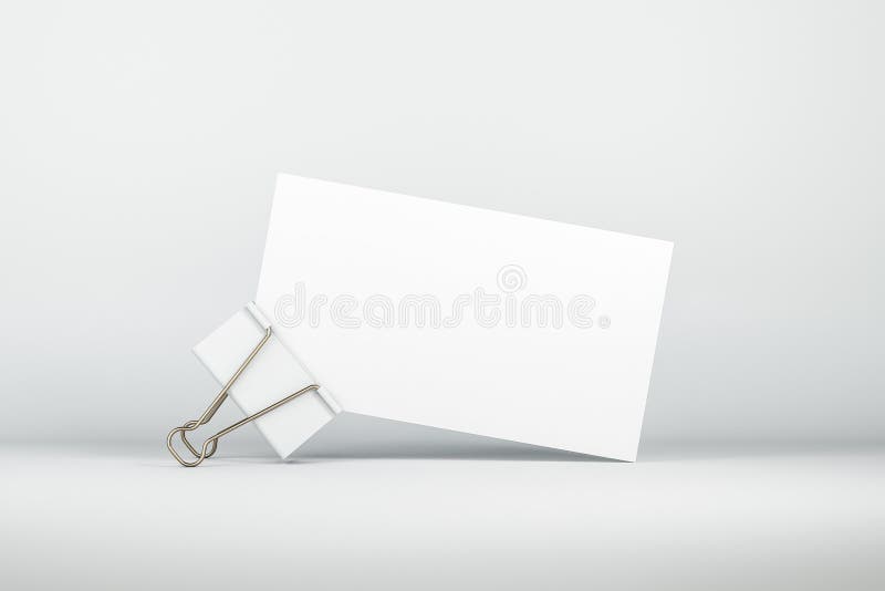 White Visiting Card Stack with Metal Clip Stock Illustration ...
