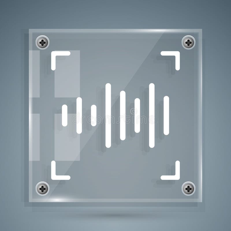 White Voice Recognition Icon Isolated on Grey Background. Voice ...