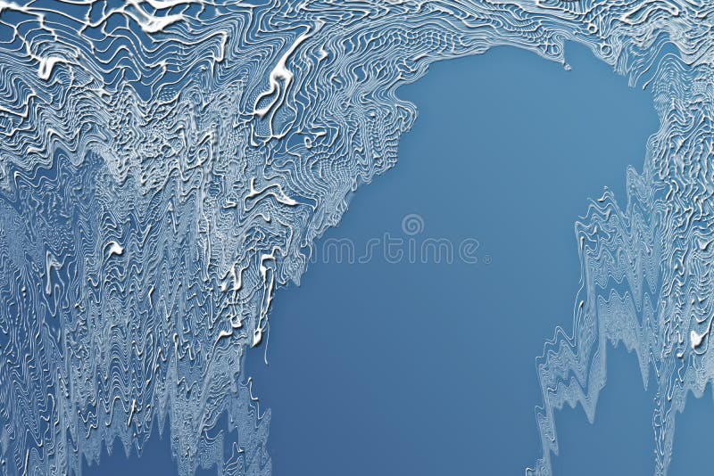 White Volumetric Wavy Threads on a Blue Background. Trendy Background ...