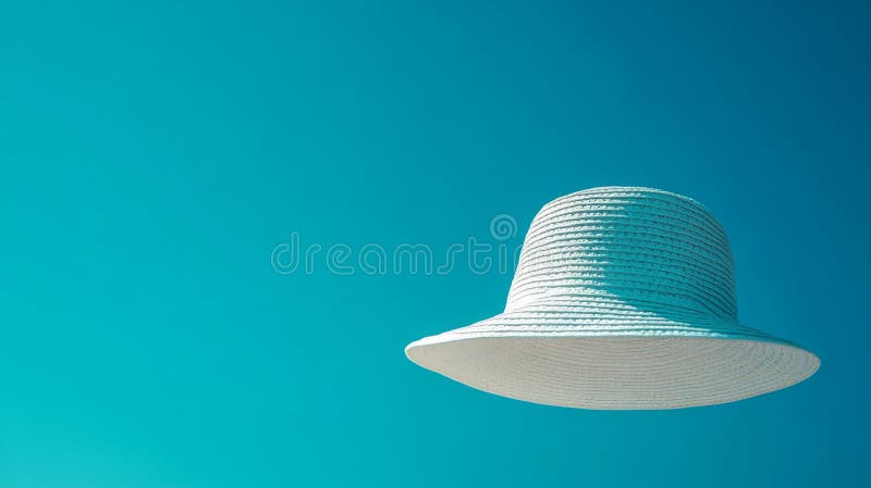 White Voxel Hat Against a Gradient Blue Background Digital Render ...