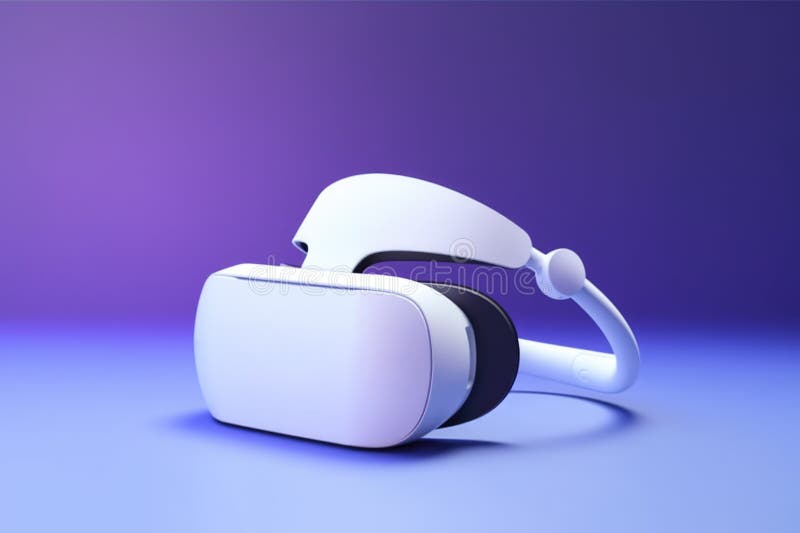 White Vr Headset on Blue Background with Copy Space, Created Using ...