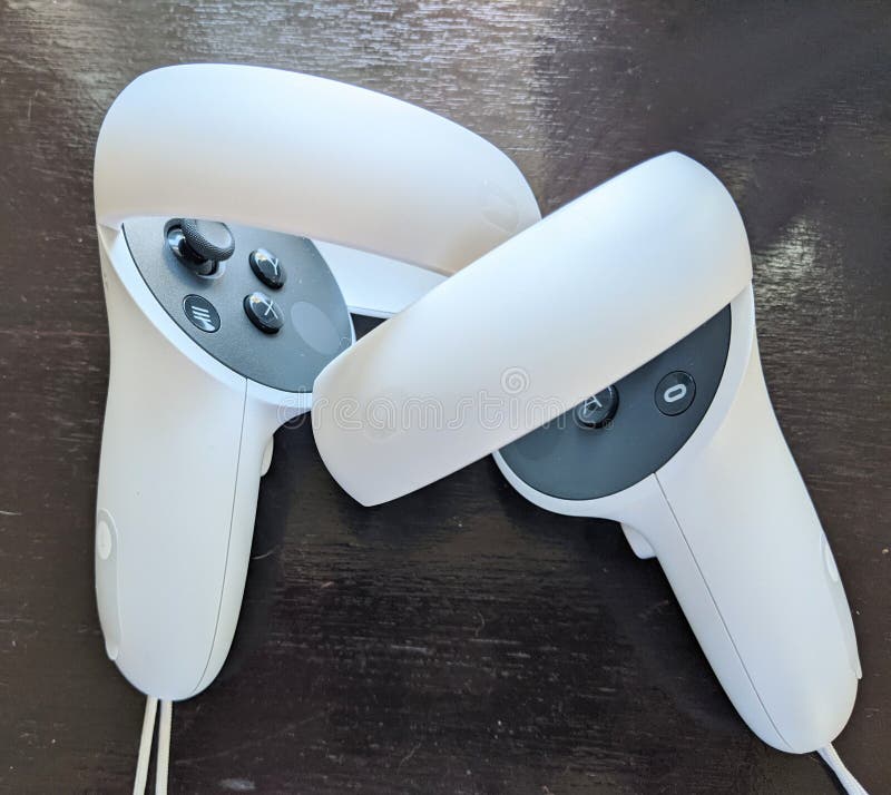 White VR Controllers and Headset Stock Photo - Image of sneakers ...