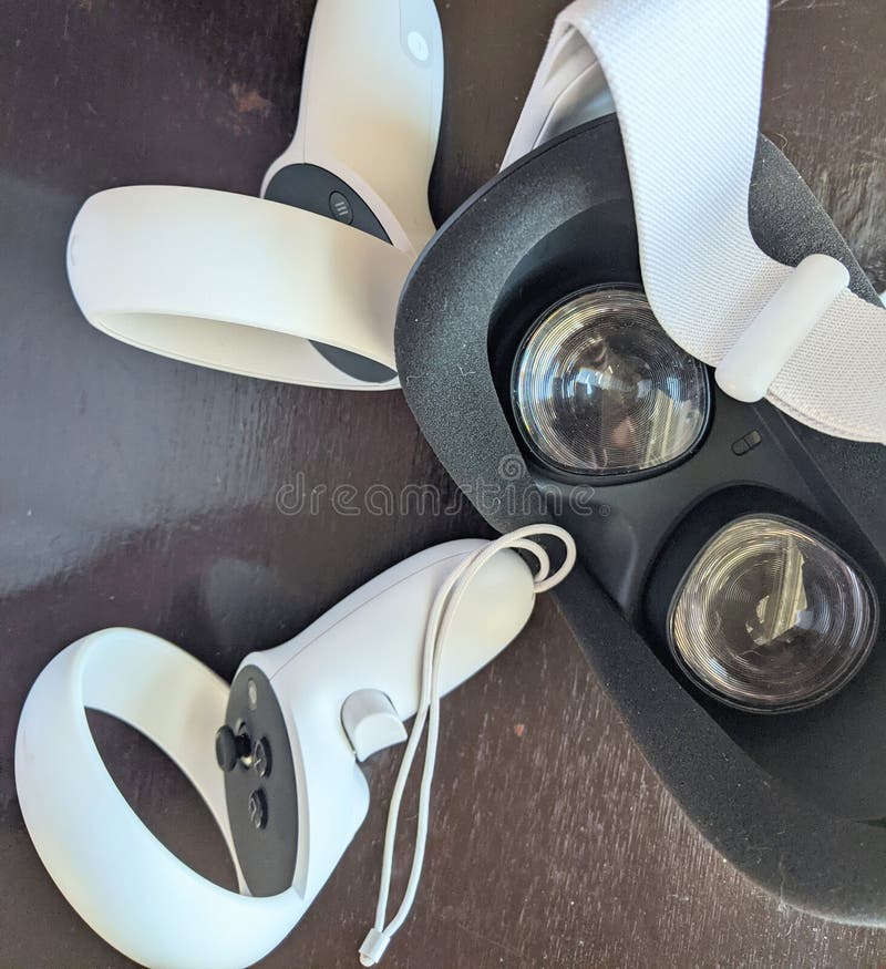 White VR Controllers and Headset Stock Photo - Image of sneakers ...