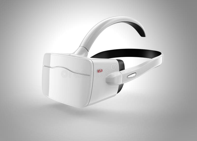 White VR Headset Isolated on Gray Background. Stock Photo - Image of ...