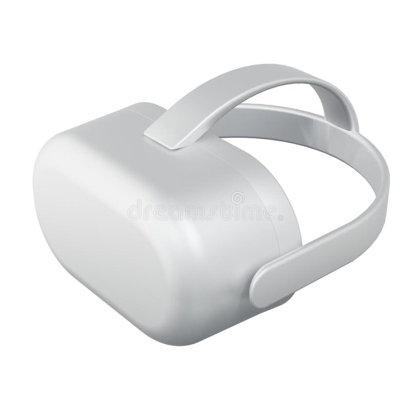 White VR Headset. Isolated on White Background. 3D Render. Virtual ...
