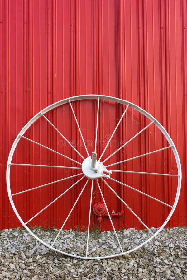 White Wagon Wheel stock photo. Image of wall, spokes - 61932042