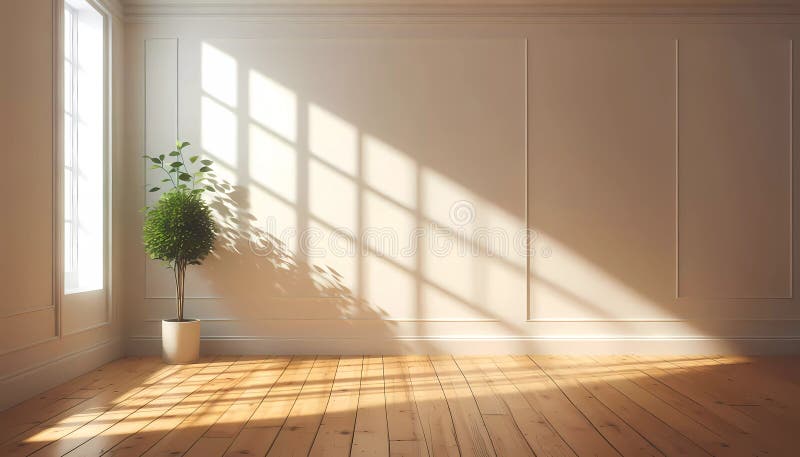 White Wall Background in a Warm Bright Room Stock Illustration ...