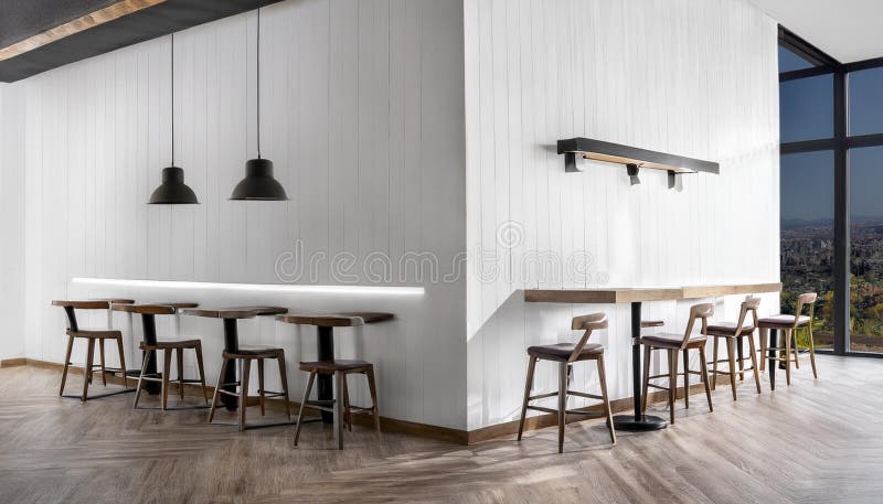 White Wall Bar and Cafe Corner Stock Illustration - Illustration of ...